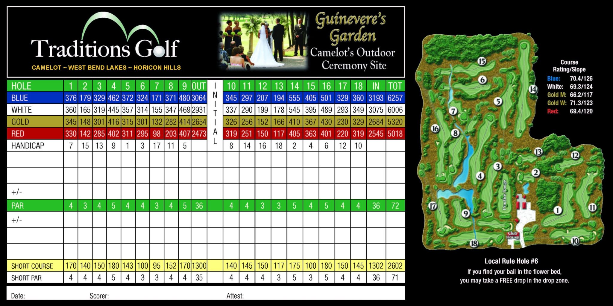 Scorecard – Camelot Golf Club – Lomira, WI