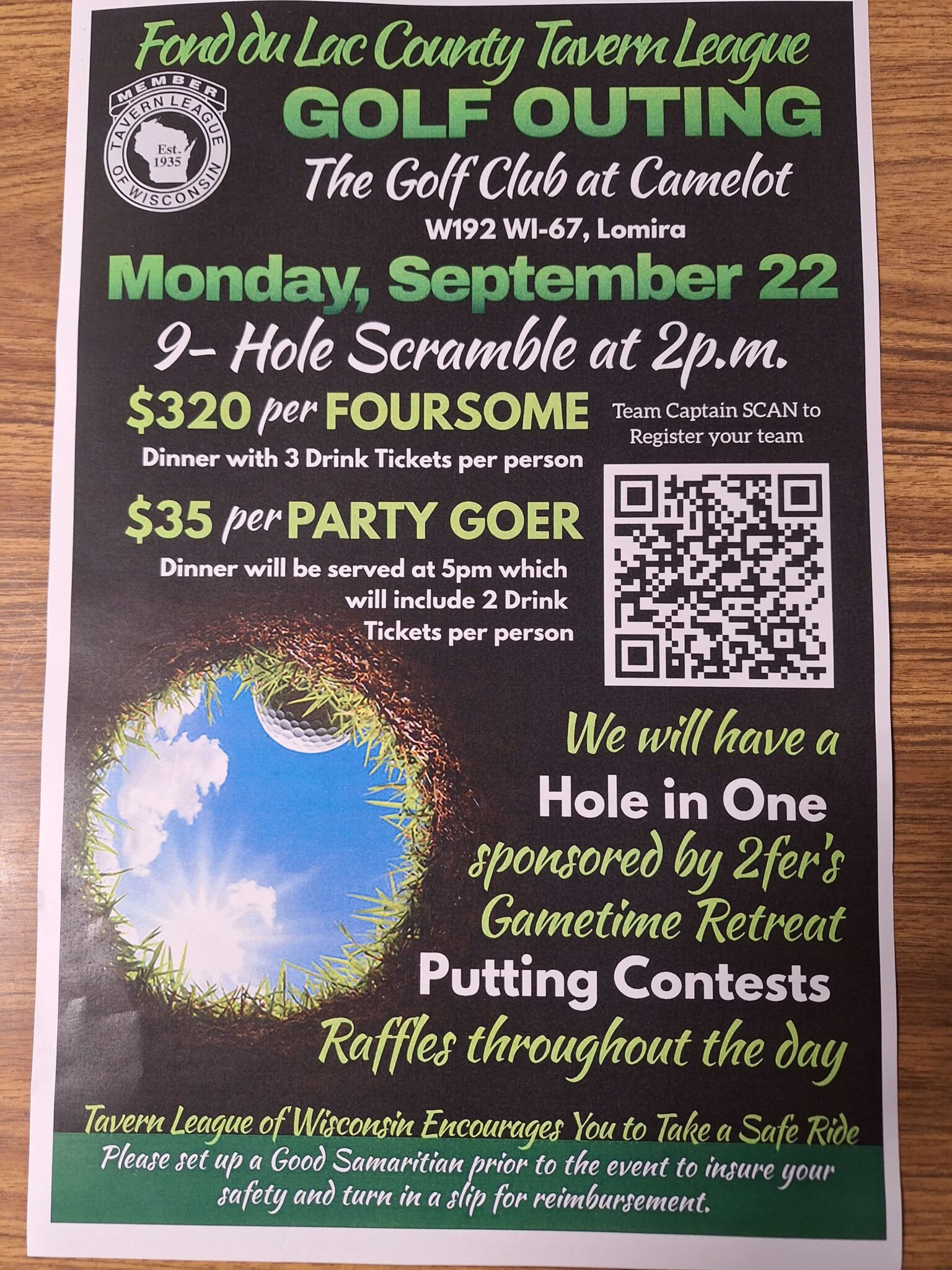 Fond du Lac County Tavern League Golf Outing – Camelot Golf Club ...